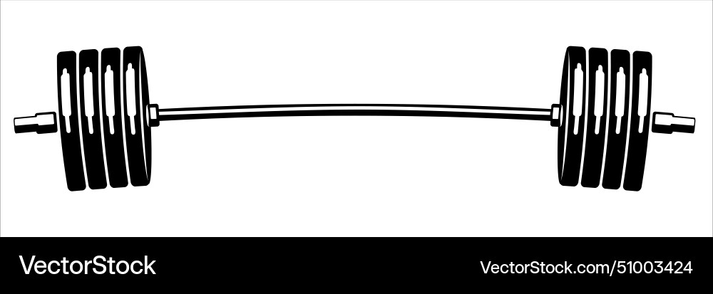 Black and white barbell icon isolated Royalty Free Vector