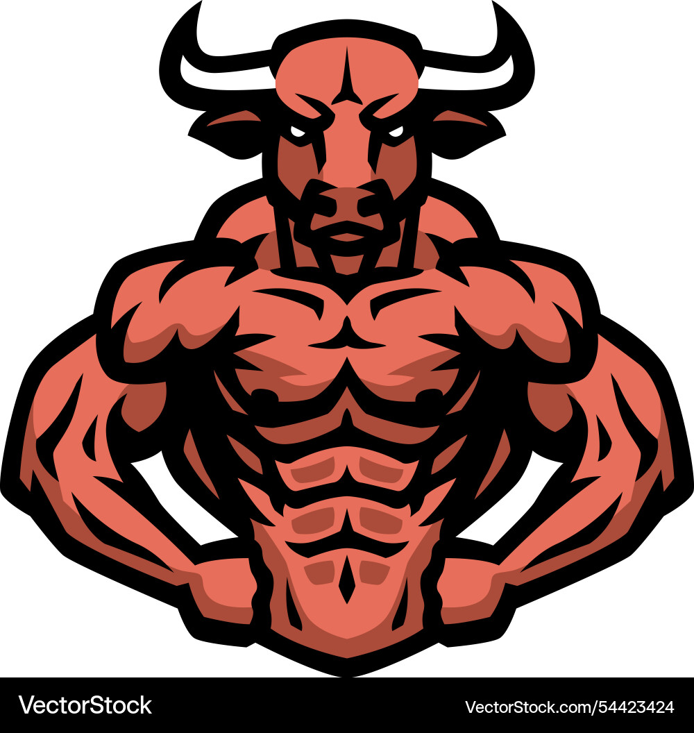 Bodybuilder with a bull head Royalty Free Vector Image