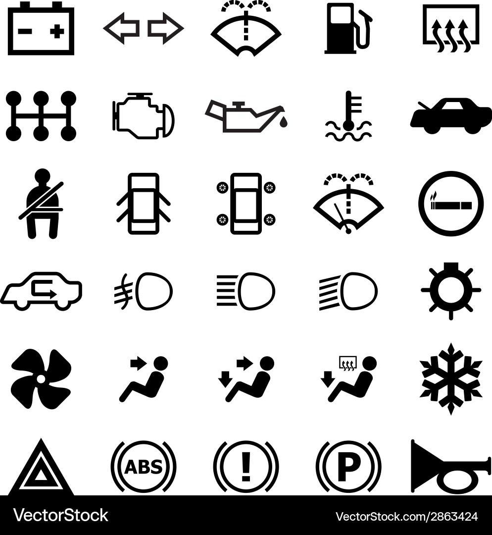 Car Indicator Icons Set Royalty Free Vector Image