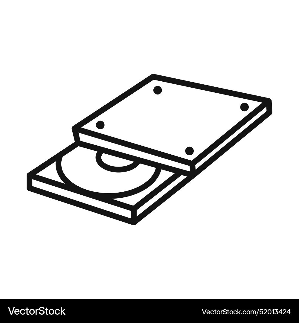Dvd cdrom disc icon black line art Royalty Free Vector Image