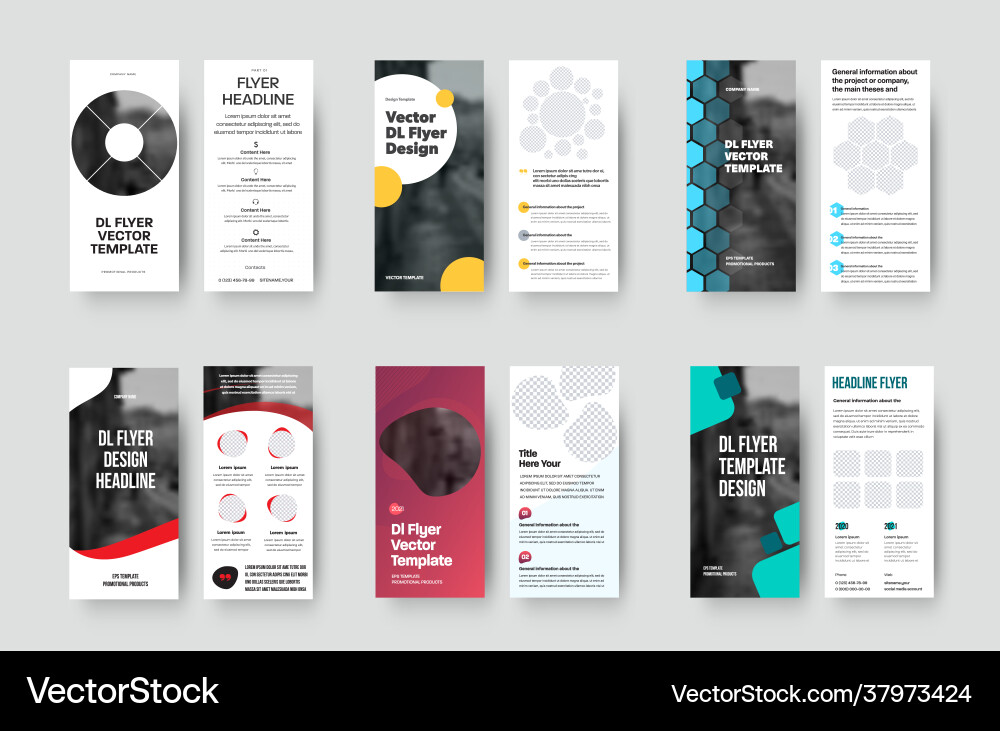 Geometric DL Flyer Template Royalty Free Vector Image