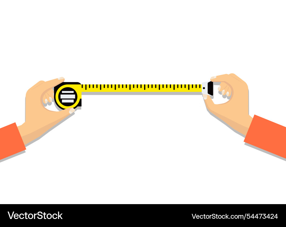 Hand holding measure tape in a flat design Vector Image