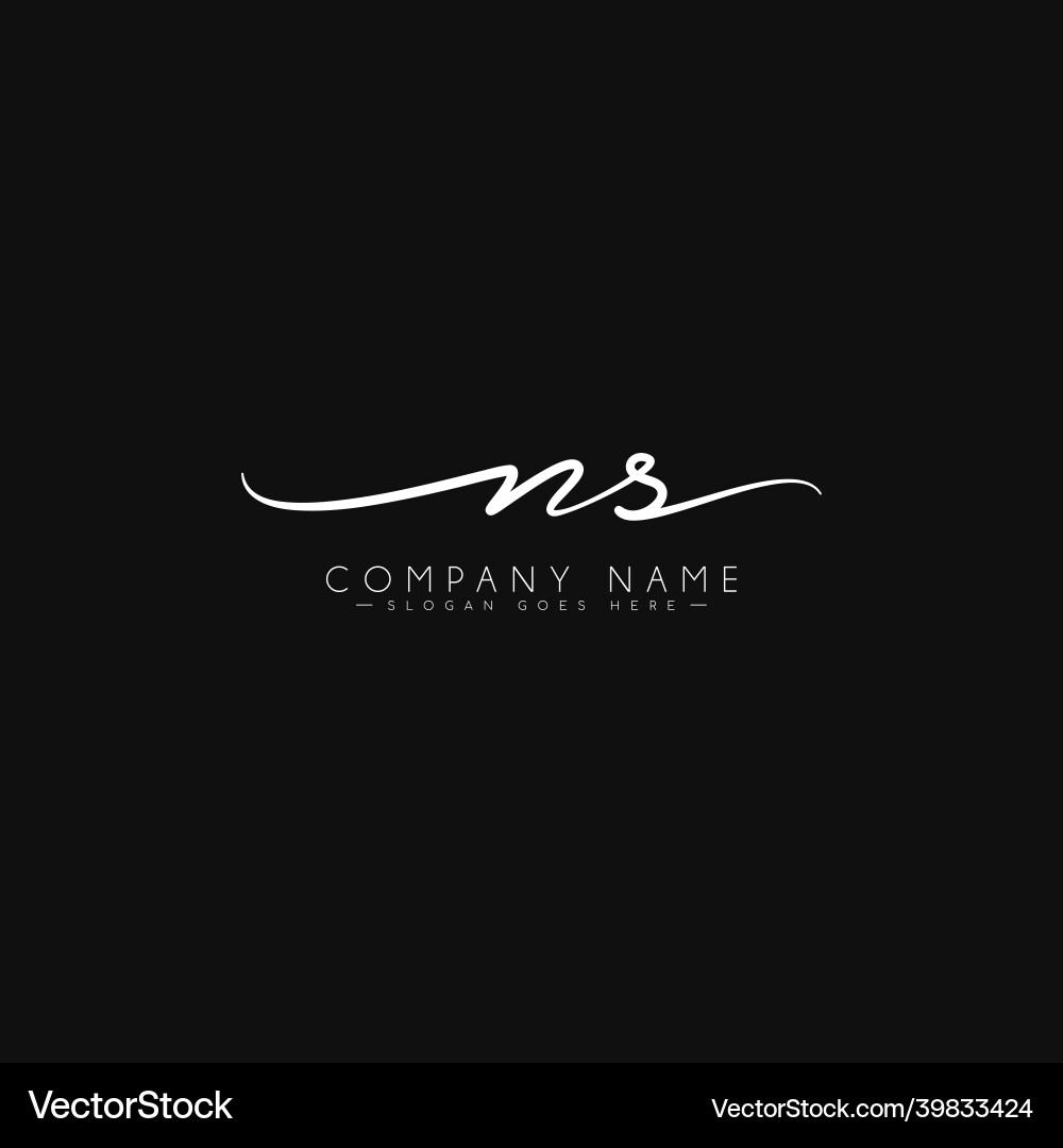 Initial letter ns logo handwritten signature Vector Image