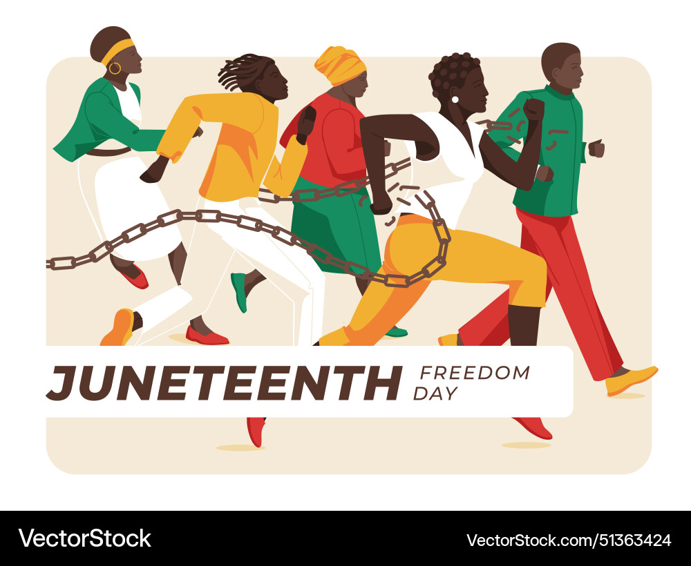 Juneteenth card design a group of diverse african Vector Image