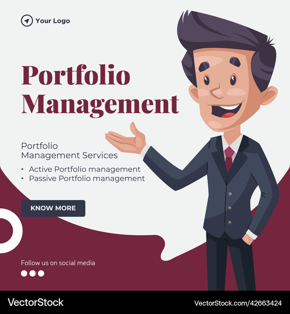 Portfolio management services banner design Vector Image