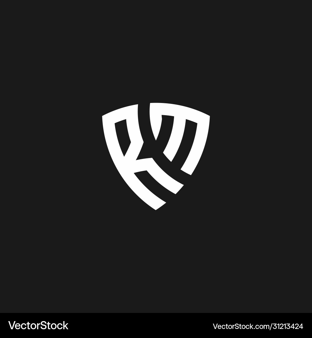 Rm monogram logo with shield shape Royalty Free Vector Image