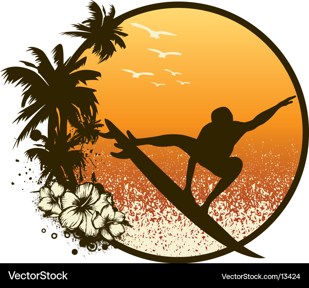 Surf emblem Royalty Free Vector Image - VectorStock