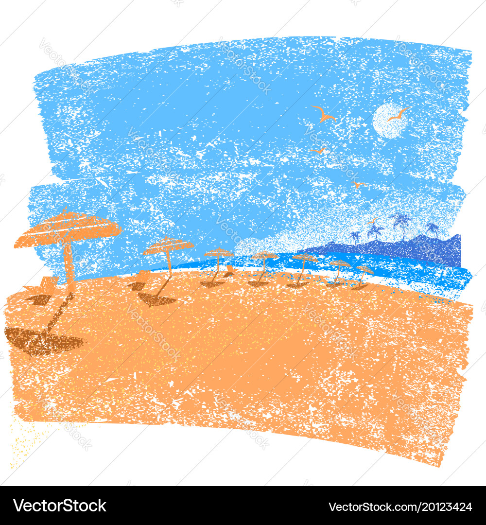 Tropical beach seascape background symbol Vector Image