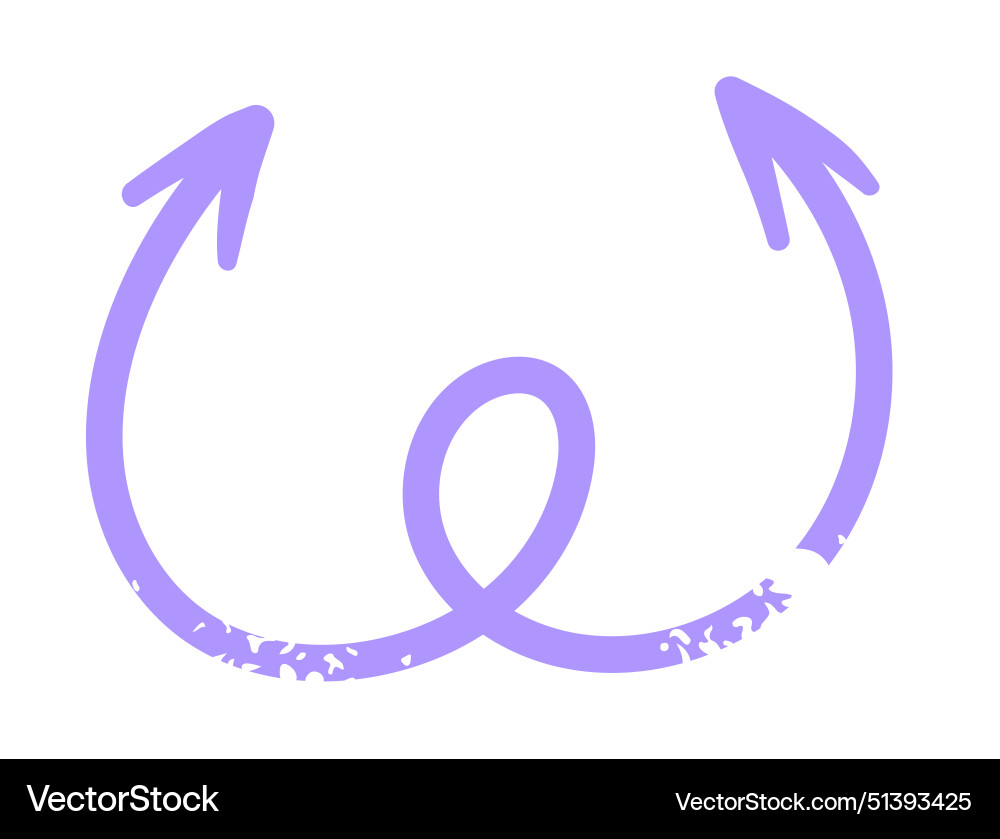 Arrow direction pointer hand drawn Royalty Free Vector Image