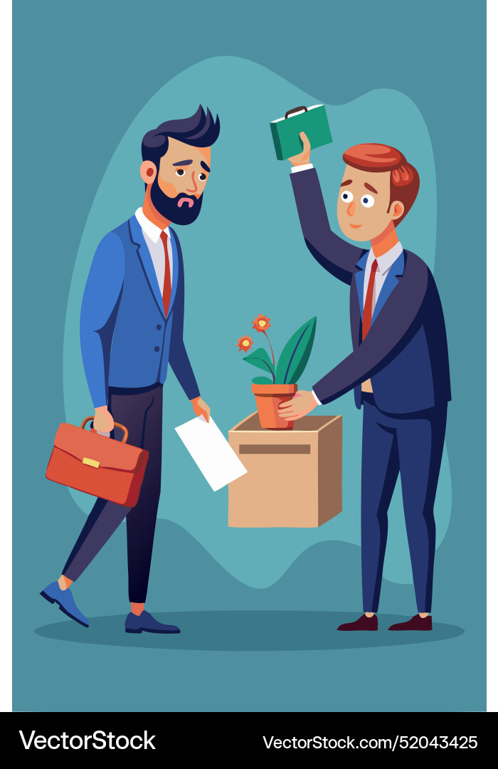 Businessman submitting resignation letter Vector Image