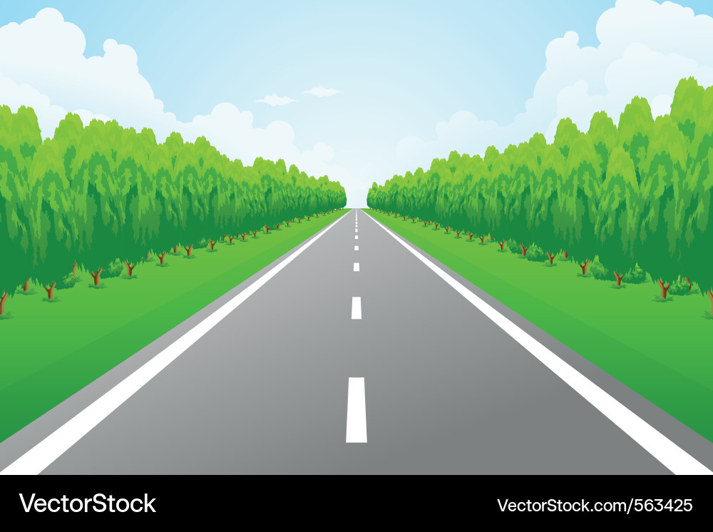 Empty road Royalty Free Vector Image - VectorStock