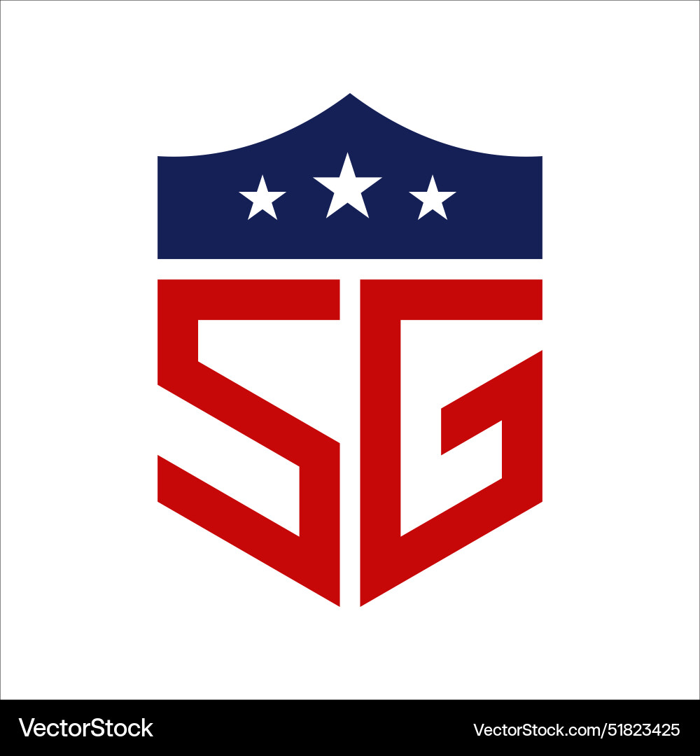 Patriotic sg logo design letter Royalty Free Vector Image