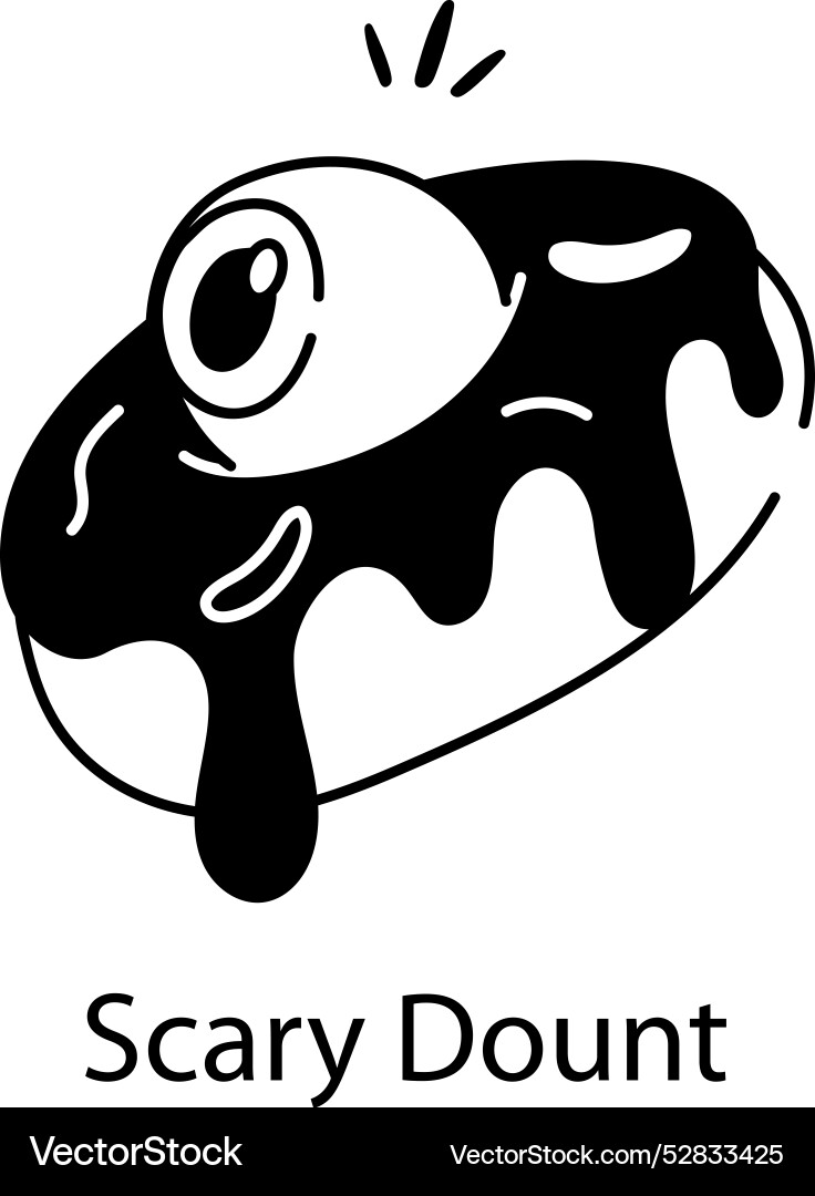 Scary donut Royalty Free Vector Image - VectorStock