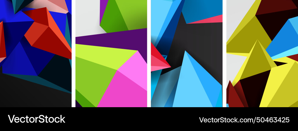 Triangle abstract concepts poster set Royalty Free Vector