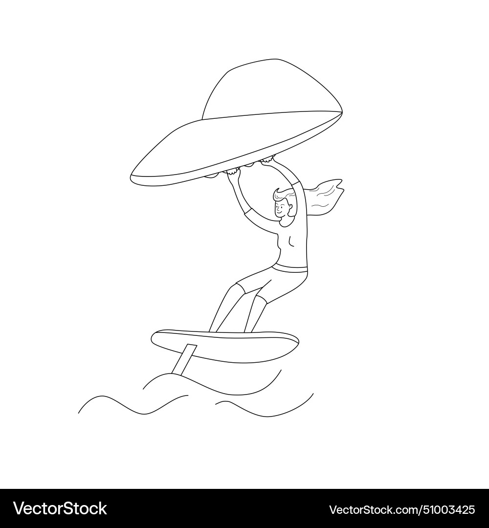 Wing foiling sport Royalty Free Vector Image - VectorStock