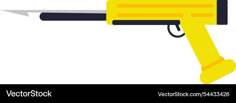 A yellow gun with a sharp point Royalty Free Vector Image