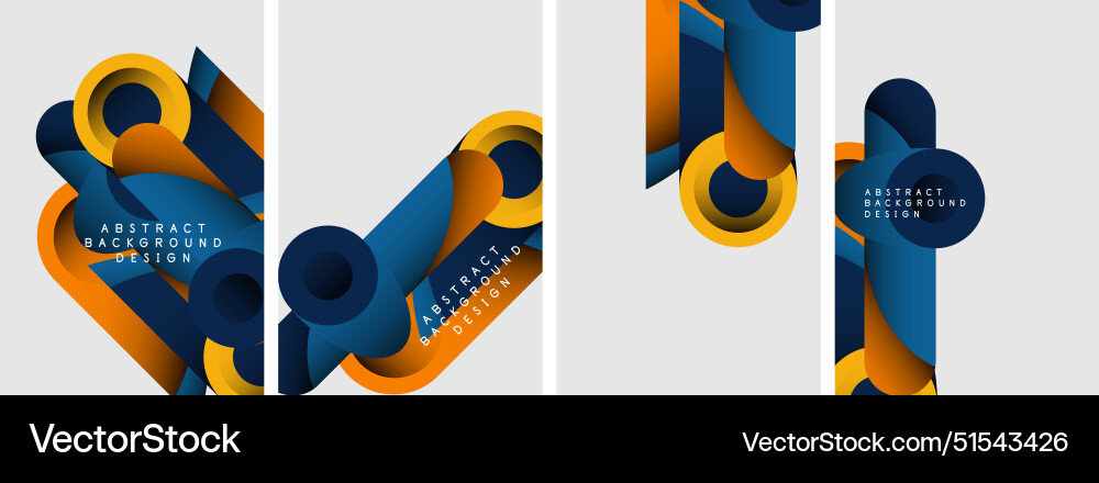 Abstract round shapes and circles poster designs Vector Image