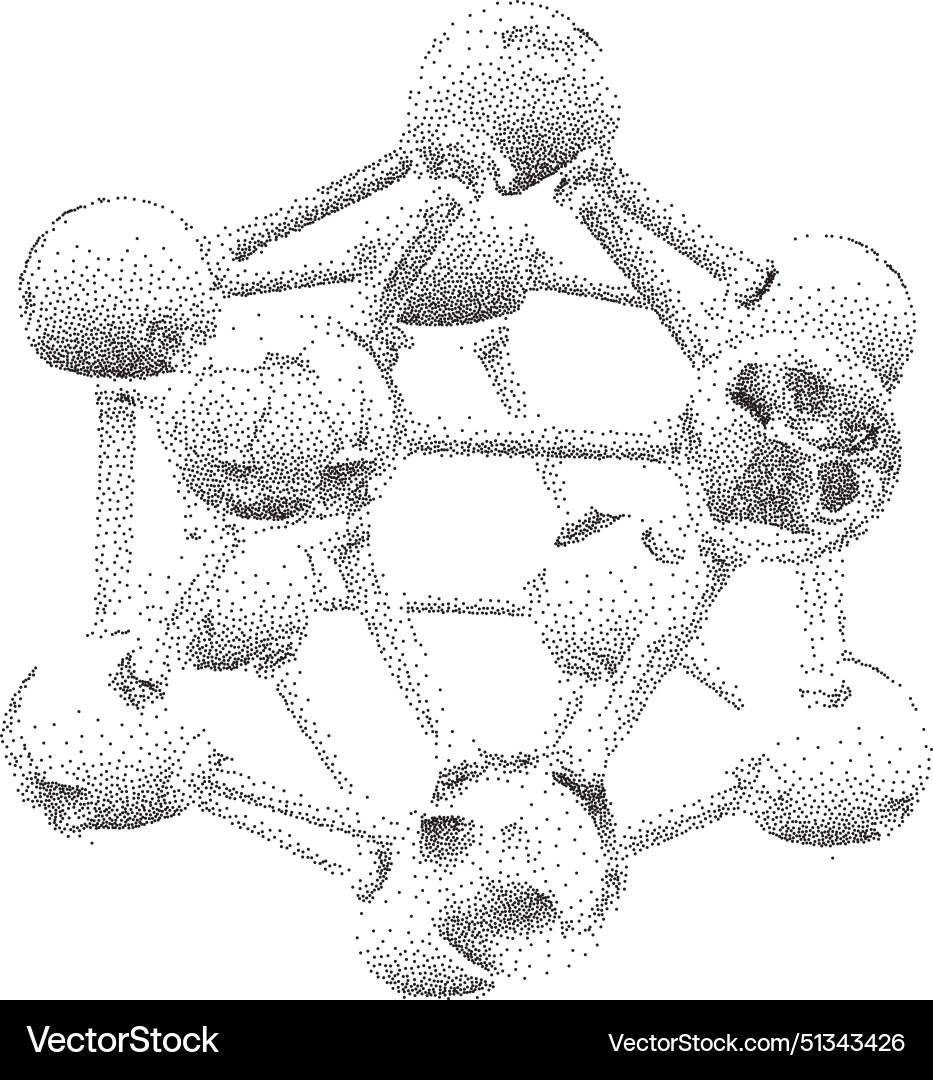 Abstract stipple molecule liquid Royalty Free Vector Image