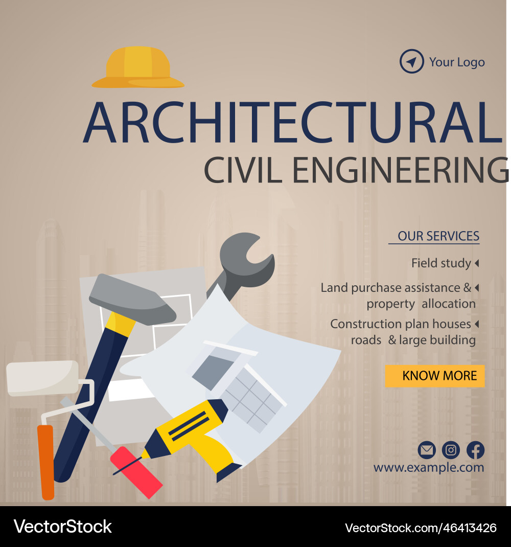 Architectural civil engineering banner design Vector Image
