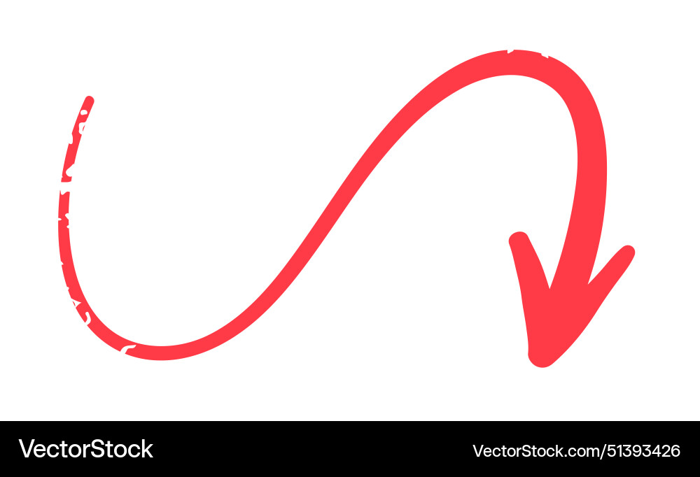 Arrow direction pointer hand drawn Royalty Free Vector Image