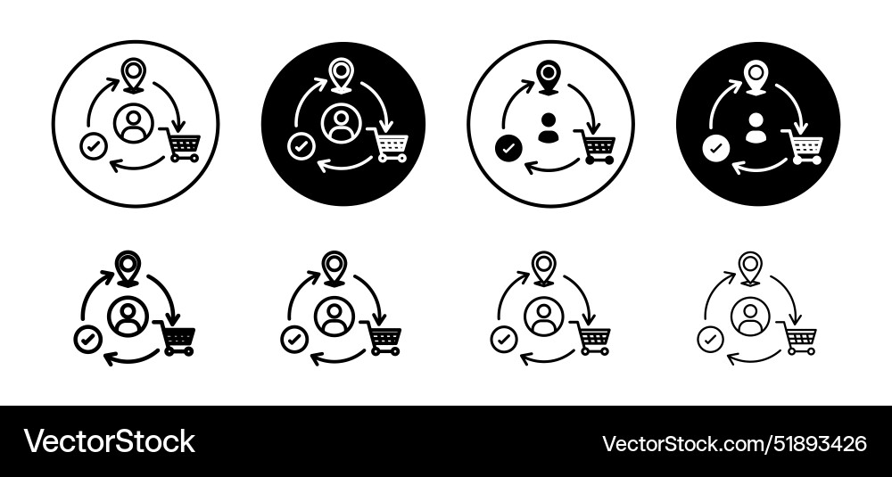 Customer journey icon set collection Royalty Free Vector