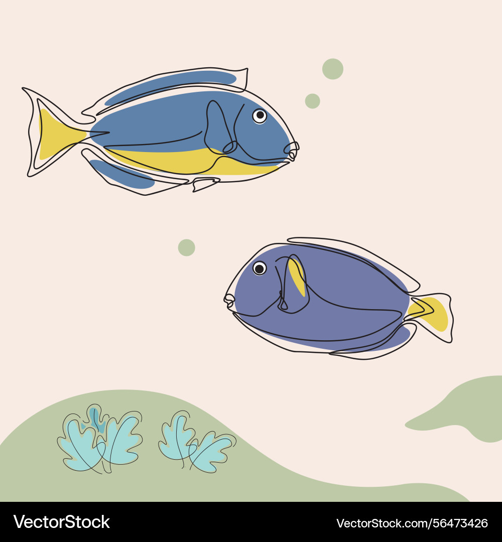 Dory Fisch gezogen kontinuierlich Linie Kunst einfach