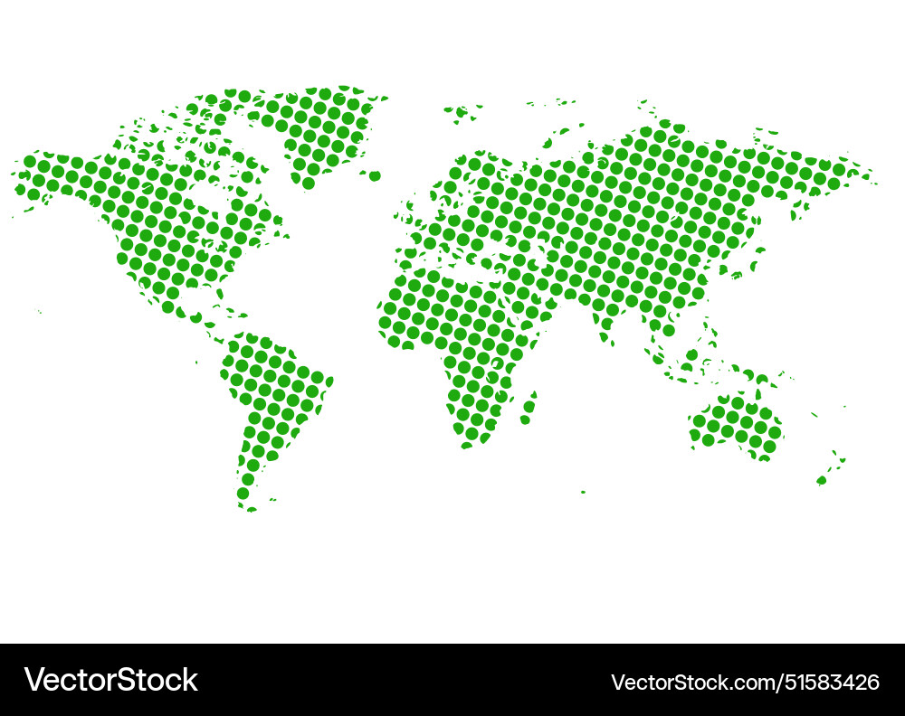 Dots world map on white background Royalty Free Vector Image