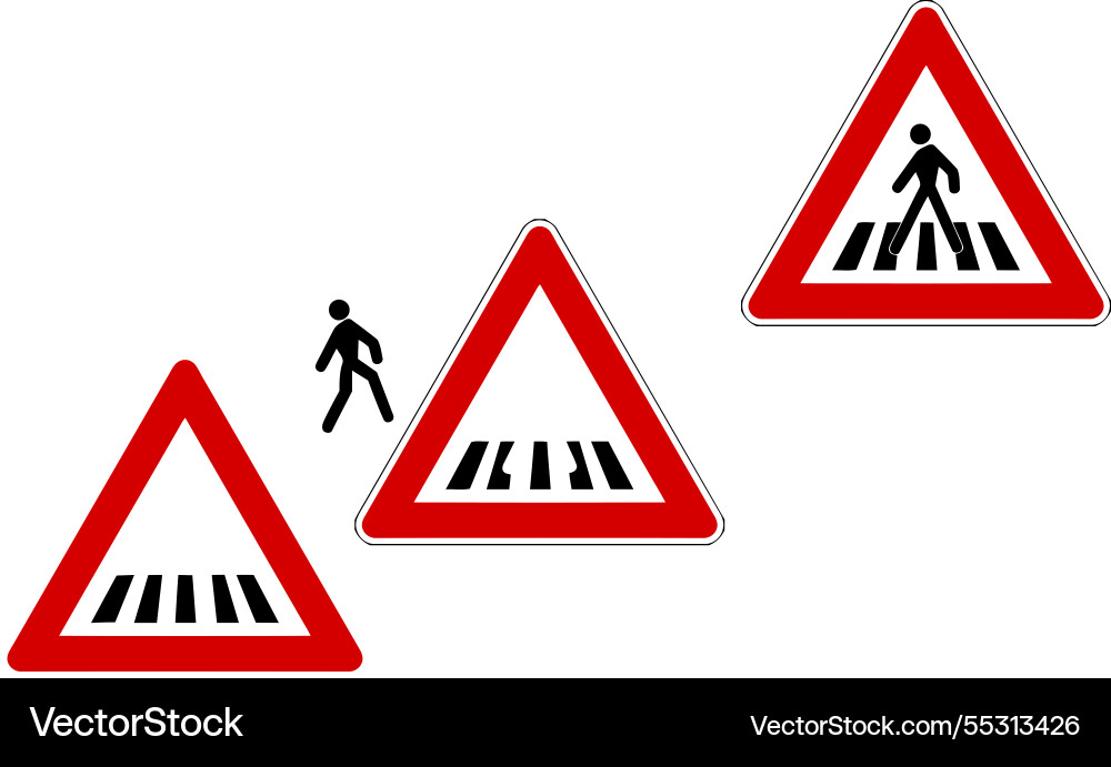 Evolution of pedestrian crossing signs in sequence – Royalty-Free ...