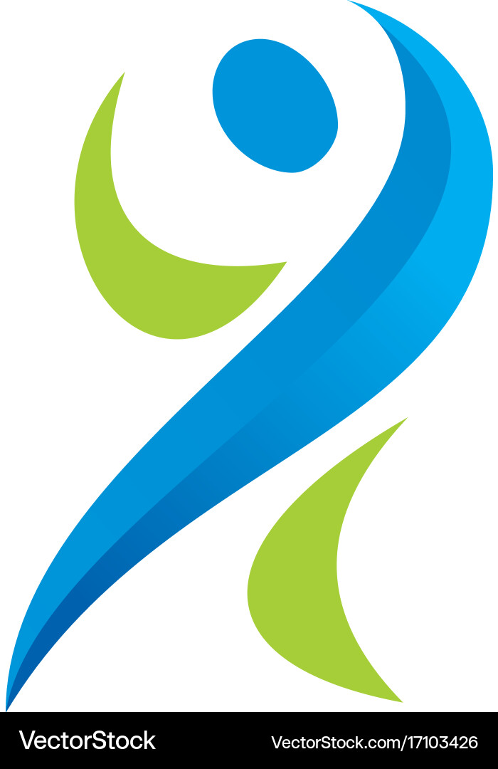 Leader sport abstract people logo Royalty Free Vector Image