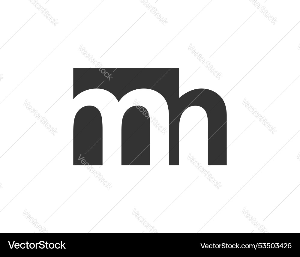 Mh creative geometric initial based modern Vector Image