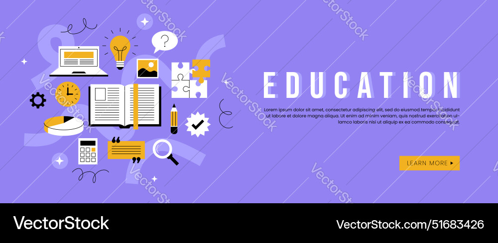Modern Online Learning Banner Royalty Free Vector Image