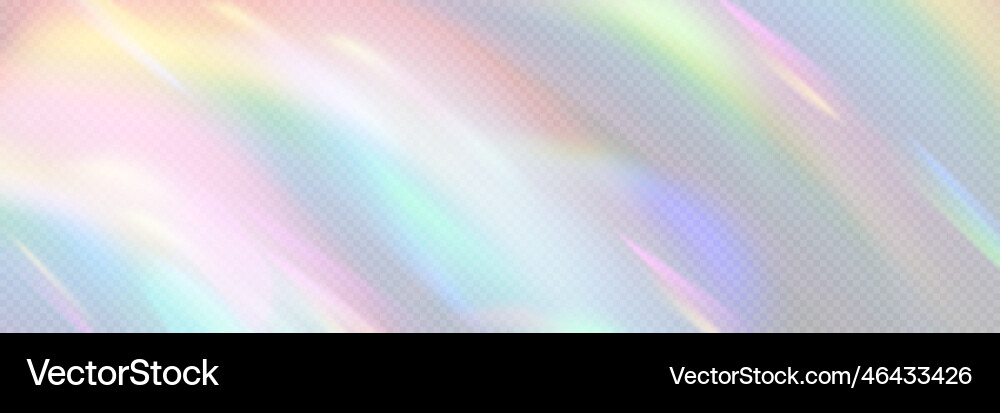 Rainbow light prism effect transparent background Vector Image
