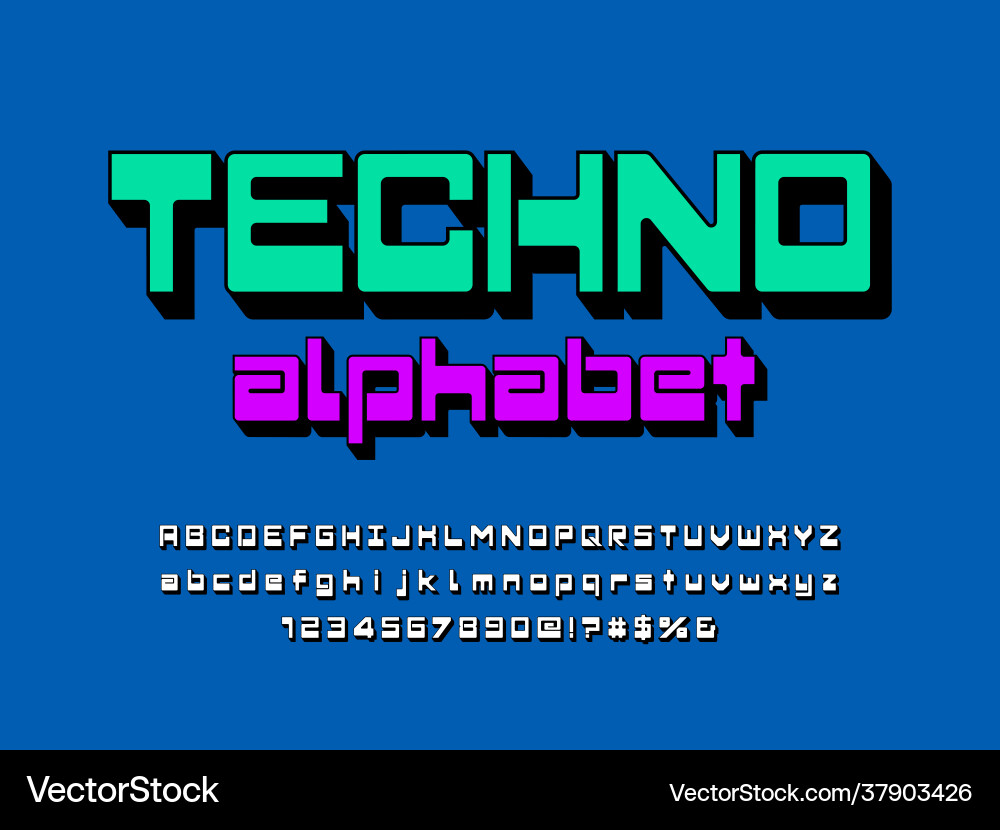 Retro font Royalty Free Vector Image - VectorStock