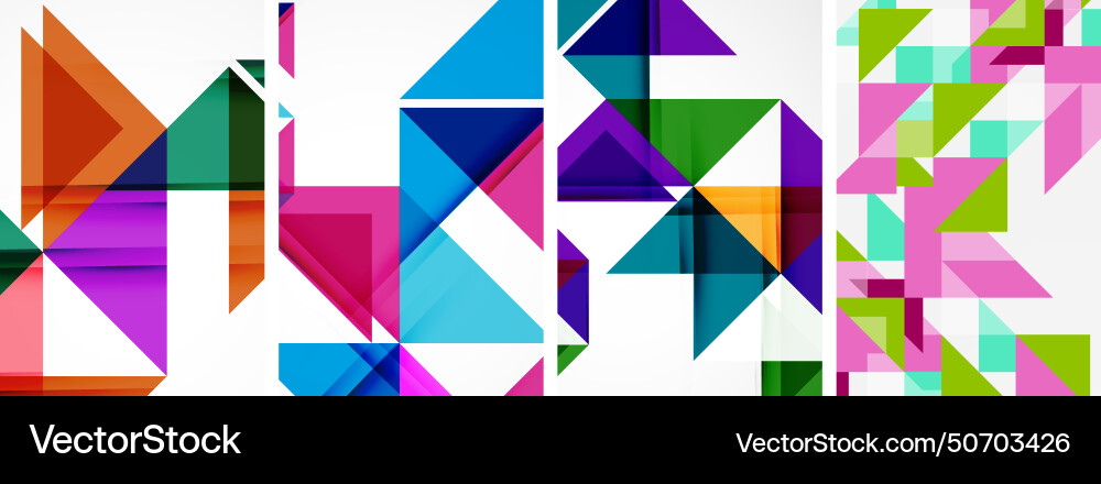 Set of abstract random triangle composition Vector Image