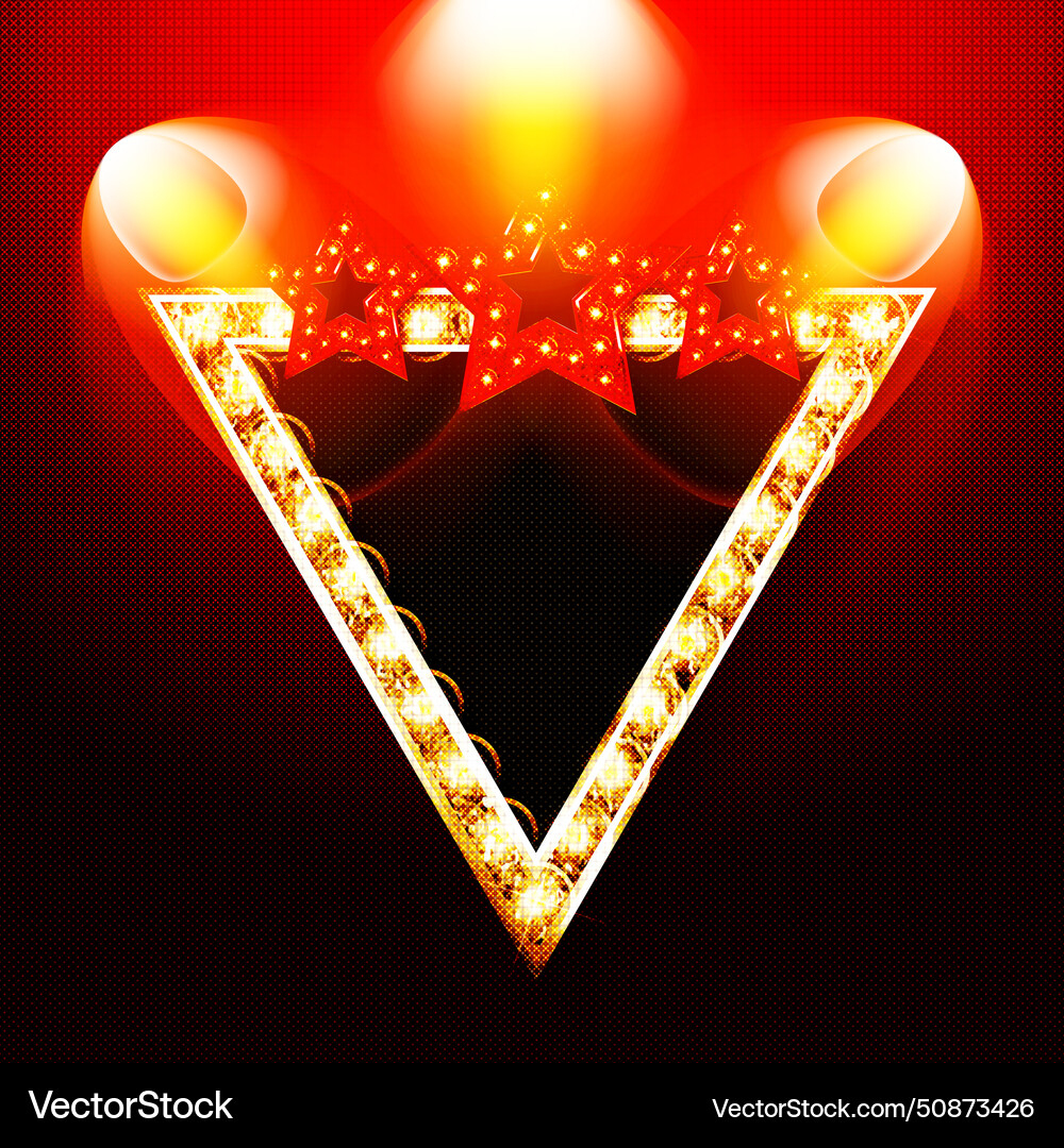 Theater frame illuminated by spotlight Royalty Free Vector