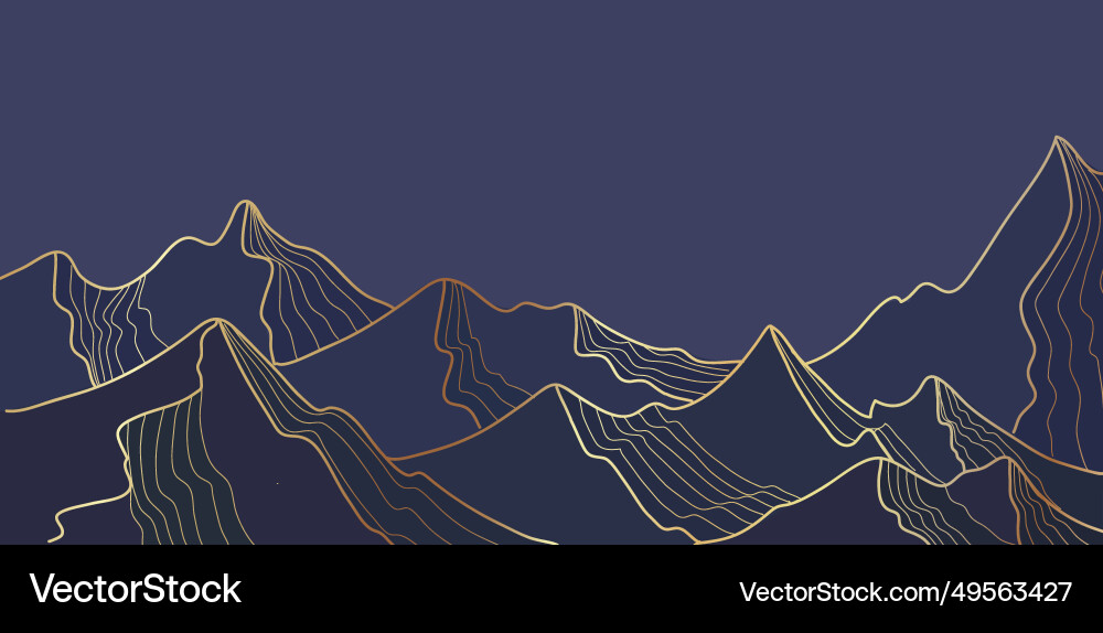 Blue mountain landscape wallpaper design Vector Image