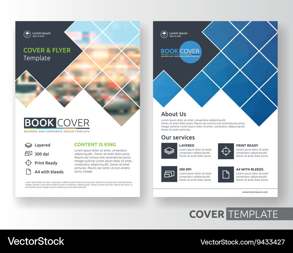 Corporate business flyer layout design Royalty Free Vector