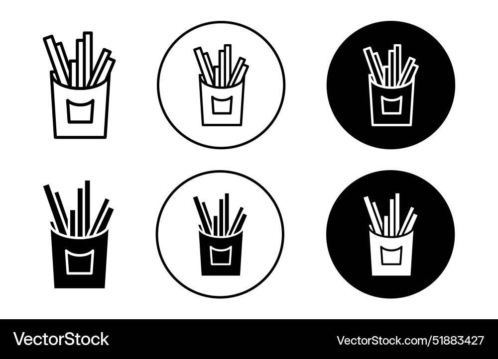 French fries icon Royalty Free Vector Image - VectorStock