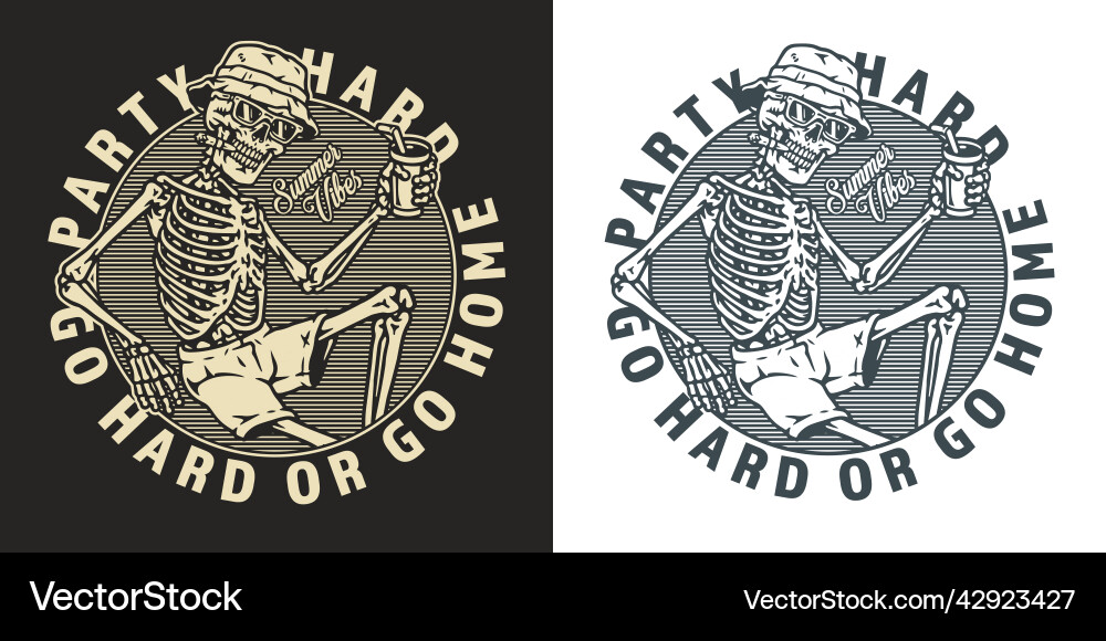 Hard party vintage monochrome flyer Royalty Free Vector