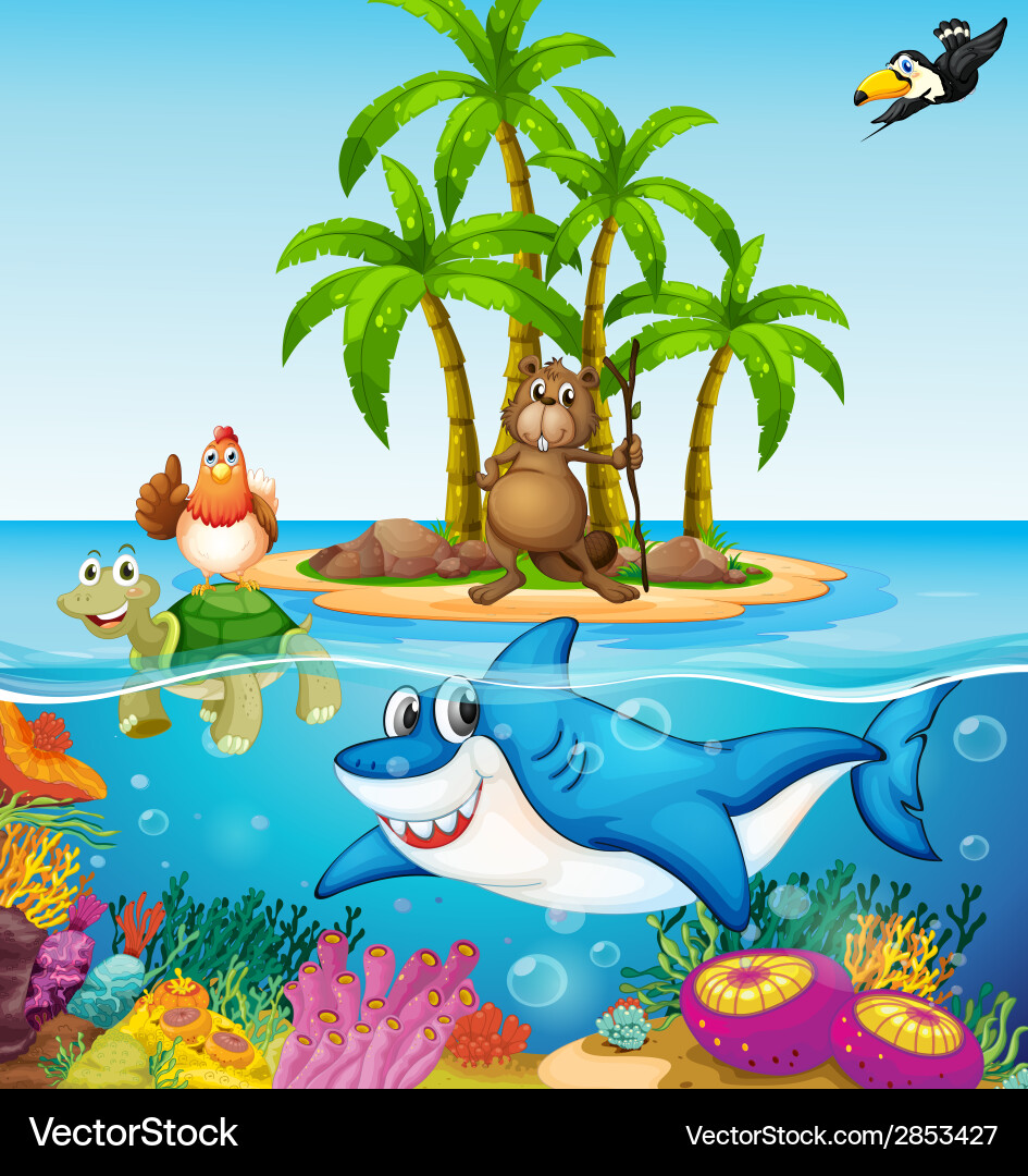 Ocean lives Royalty Free Vector Image - VectorStock