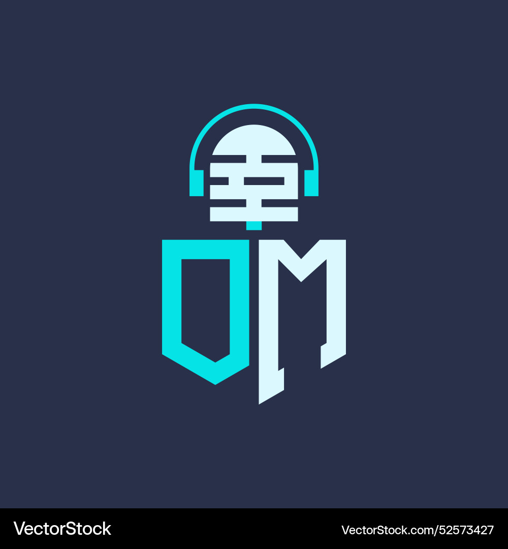 Om microphone logo design for audio music Vector Image