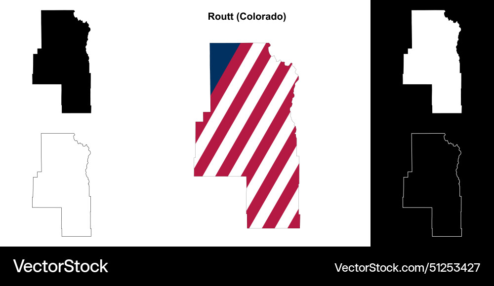 Routt outline map Royalty Free Vector Image - VectorStock