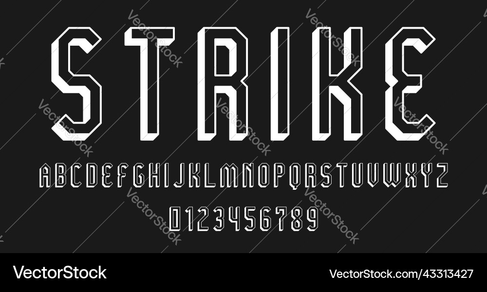 Satz von Buchstaben und Zahlen Lizenzfreies Vektorbild