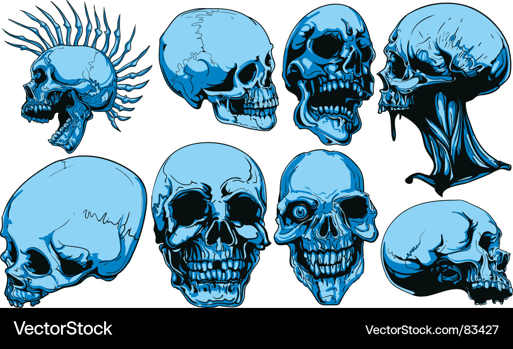 Skull set Royalty Free Vector Image - VectorStock