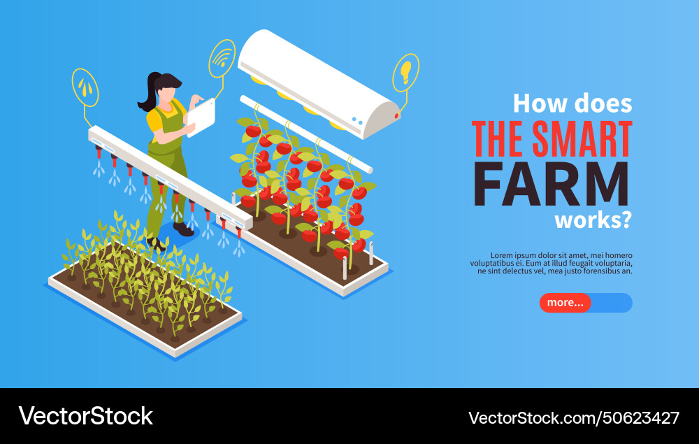Smart farm horizontal banner Royalty Free Vector Image