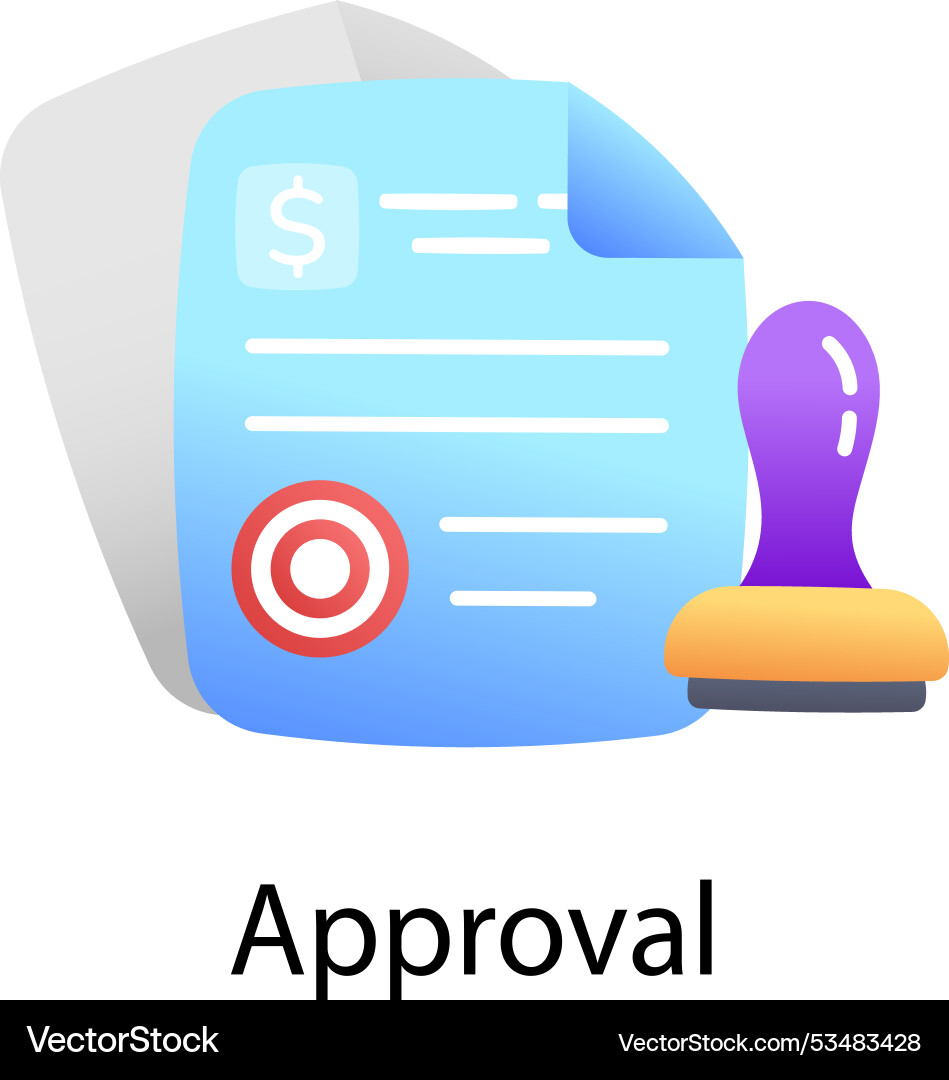 Genehmigung Lizenzfreies Vektorbild - VectorStock