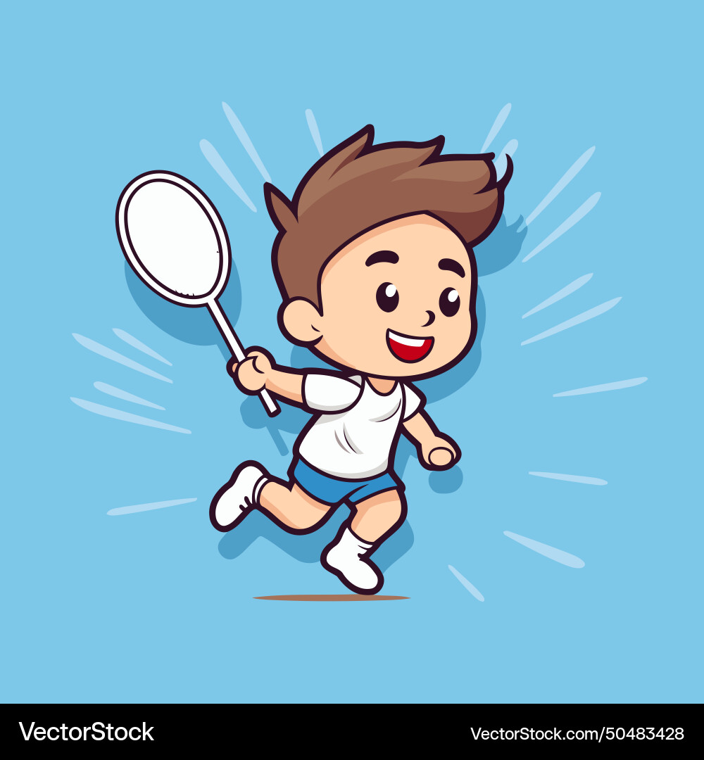 Badminton player cartoon character design Vector Image