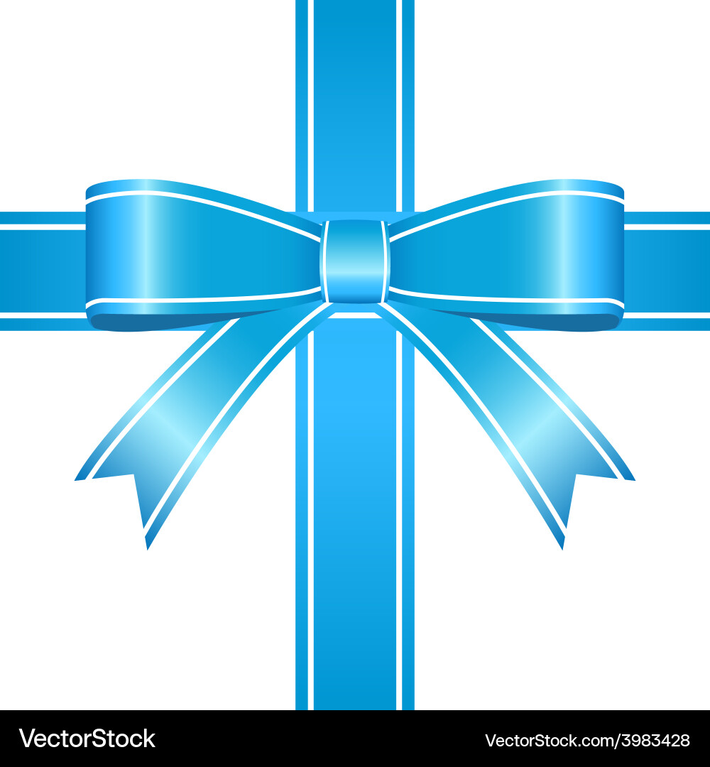 Blue bow Royalty Free Vector Image - VectorStock