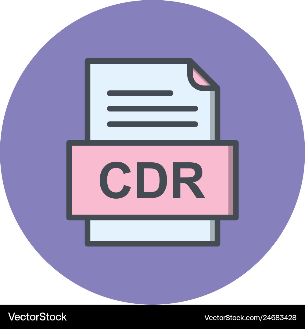 Cdr file document icon Royalty Free Vector Image