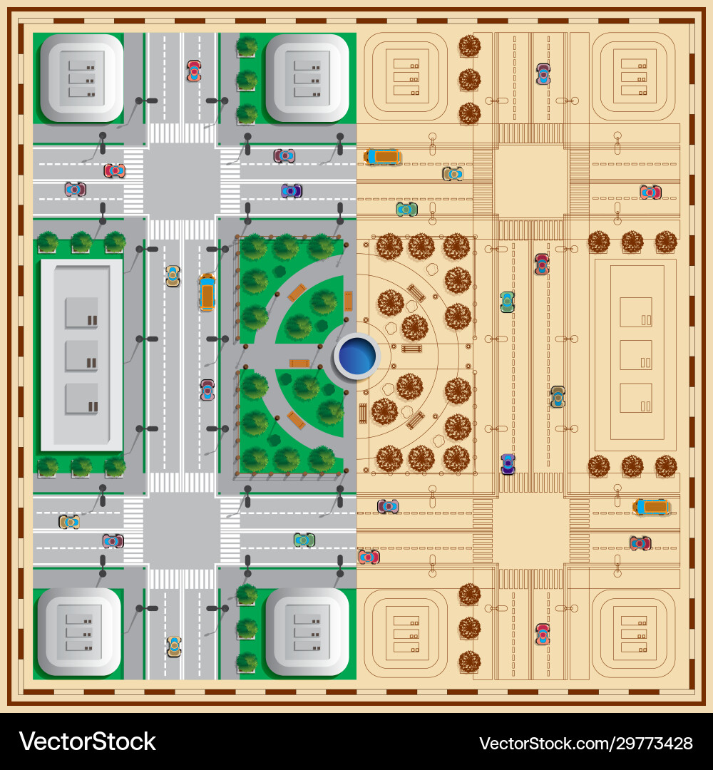 City plan Royalty Free Vector Image - VectorStock